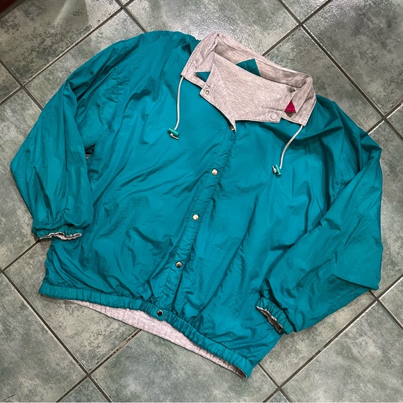 westside connection | Jackets & Coats | Vtg 8s Retro Reversible Teal ...